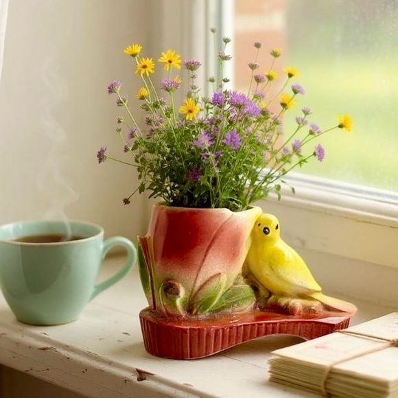Mccoy | Art | Vintage 9450s Nelson Mccoy Bird And Tulip ...